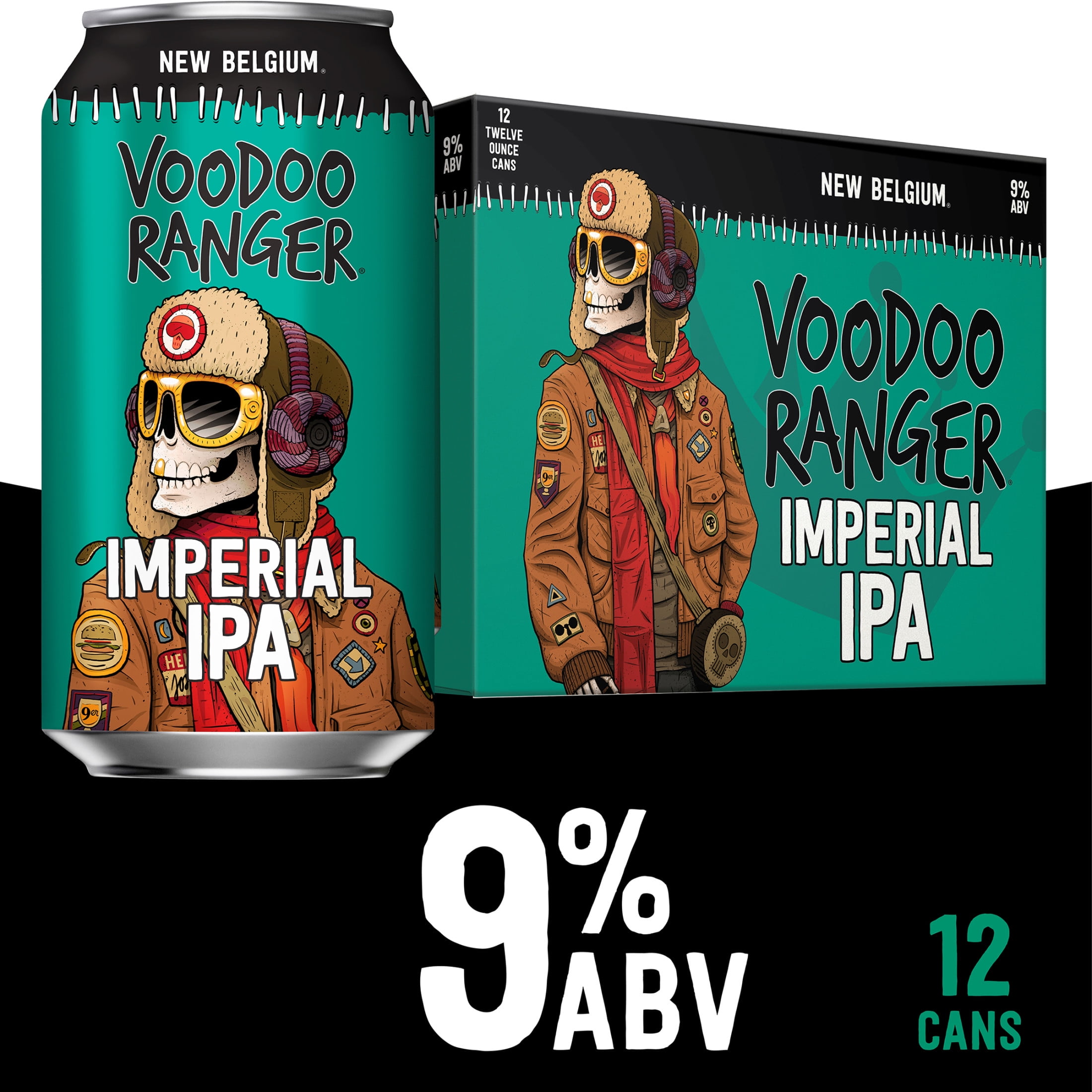 Voodoo Ranger Imperial IPA Craft Beer, 12 Pack, 12 fl oz Cans, 9% ABV ...