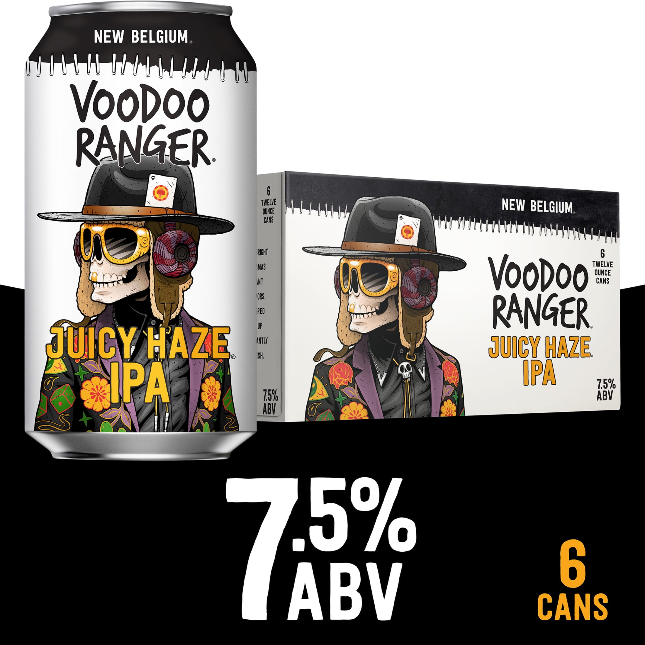 Voodoo Ranger Juicy Haze IPA Craft Beer, 6 Pack, 12oz Cans, 7.5% ABV ...