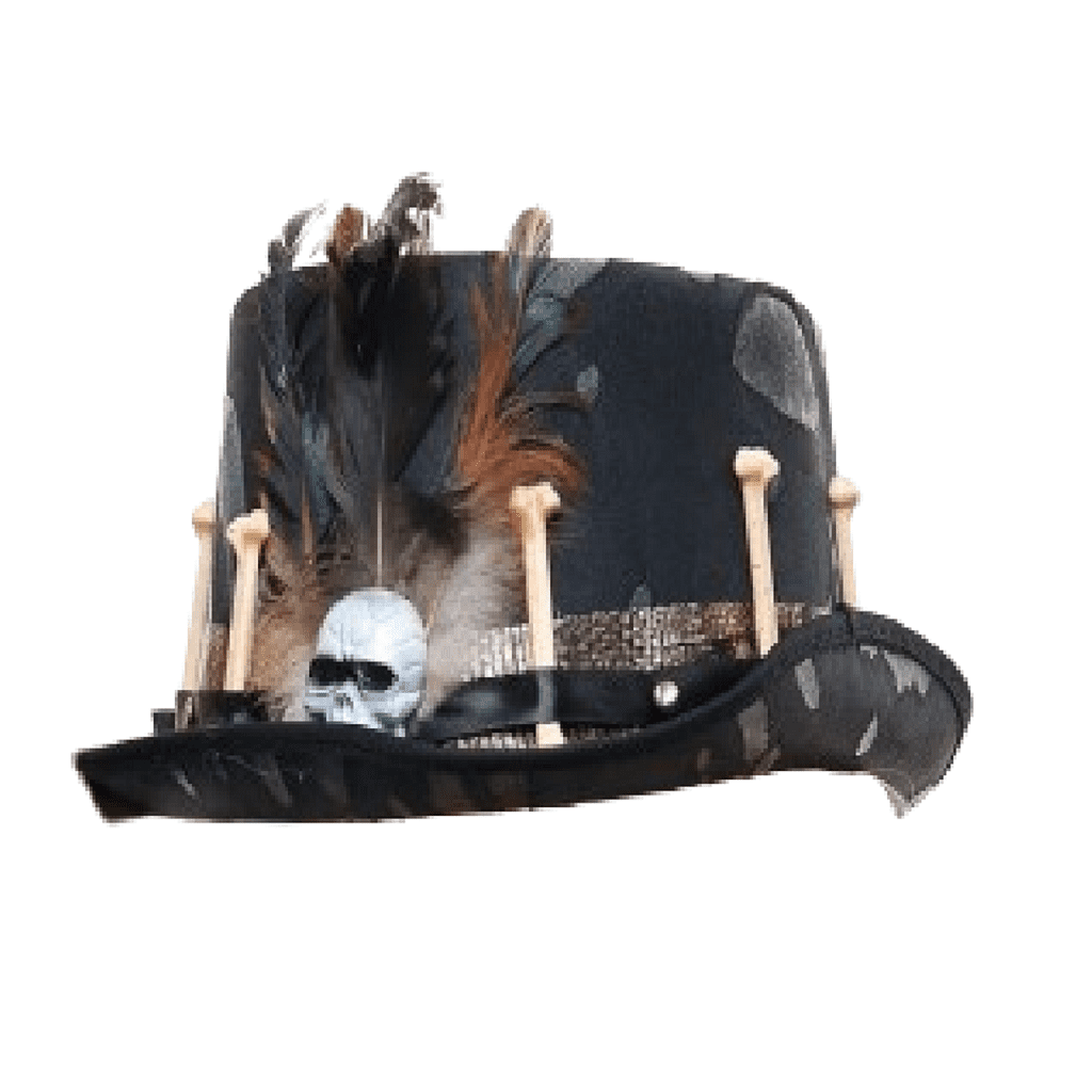 Morris Costumes Adult General Sizing Black Top Hat Voodoo Skull ...