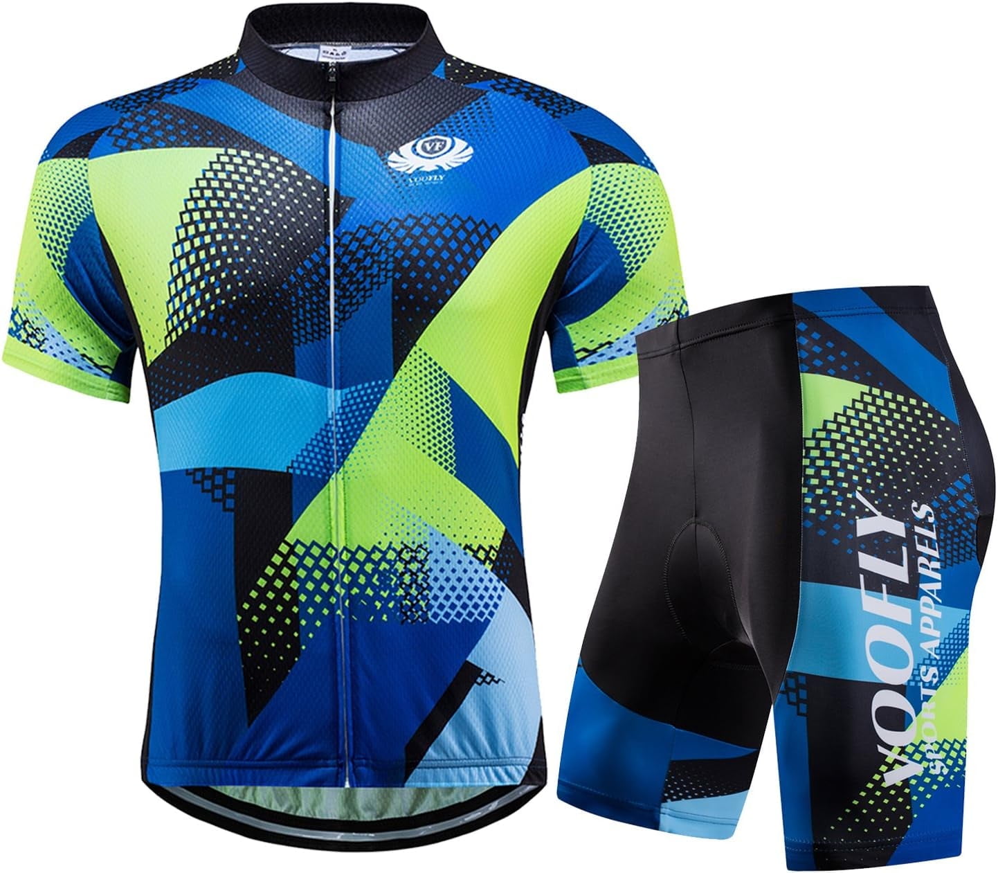 Voofly Mens Cycling Jersey Set, Road Bike Jersey Shirts Tops Full ...