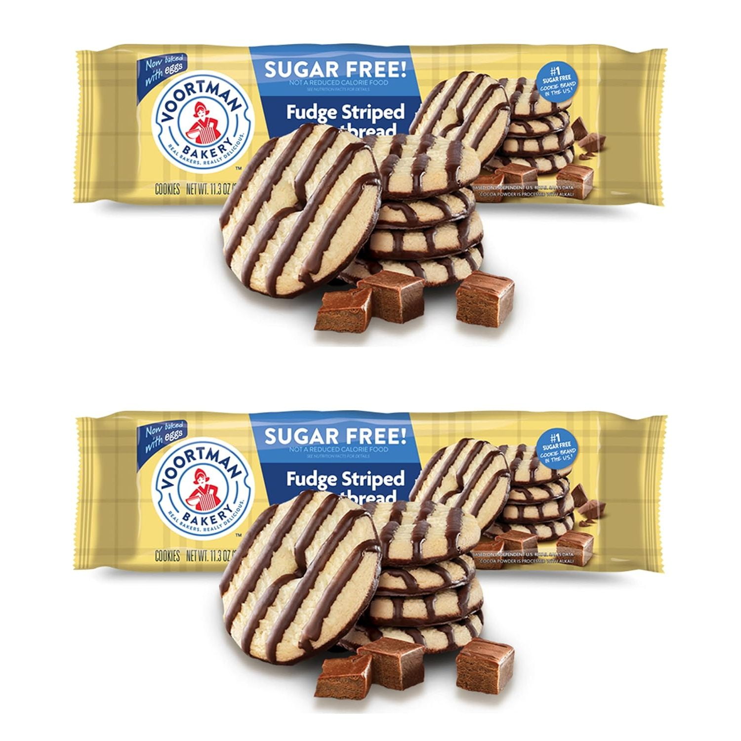 Voortman Bakery #1 Sugar Free Fudge Striped Shortbread Cookies (Pack of ...