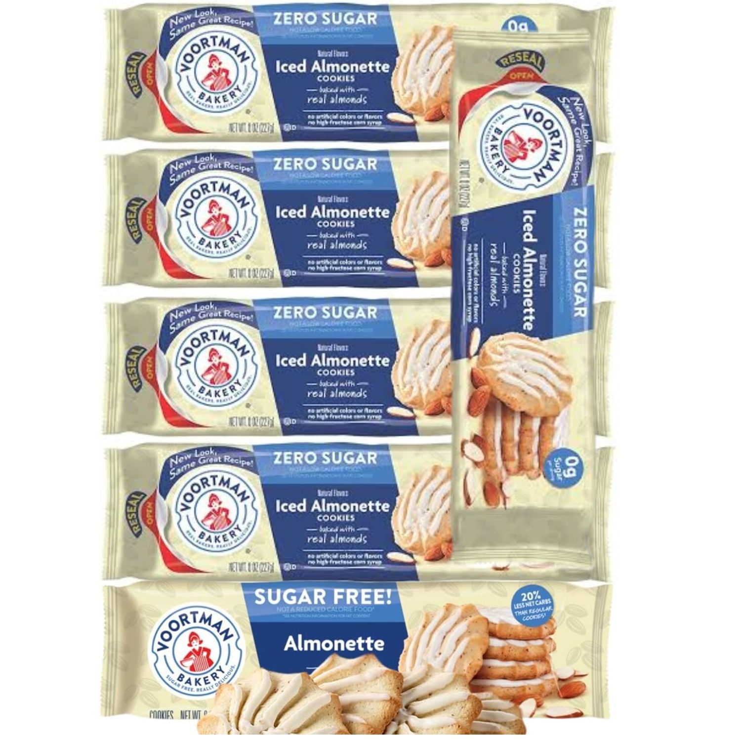Voortman Bakery #1 in U.S. ZERO SUGAR COOKIES - ICED Almonette Cookies ...
