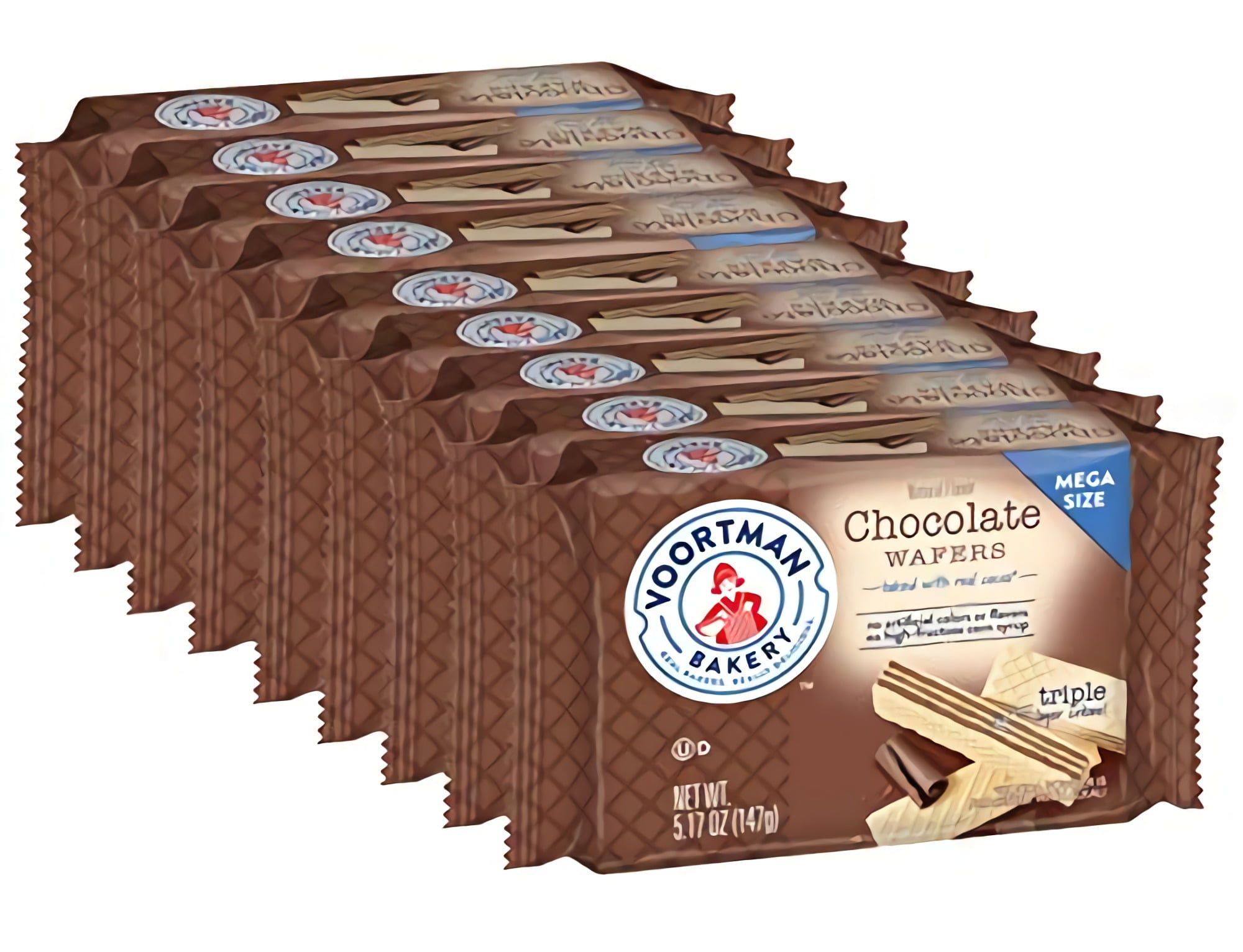 Voortman Bakery Chocolate Wafers, Mega Size, 5.17 oz, Case of 9 Cookies ...