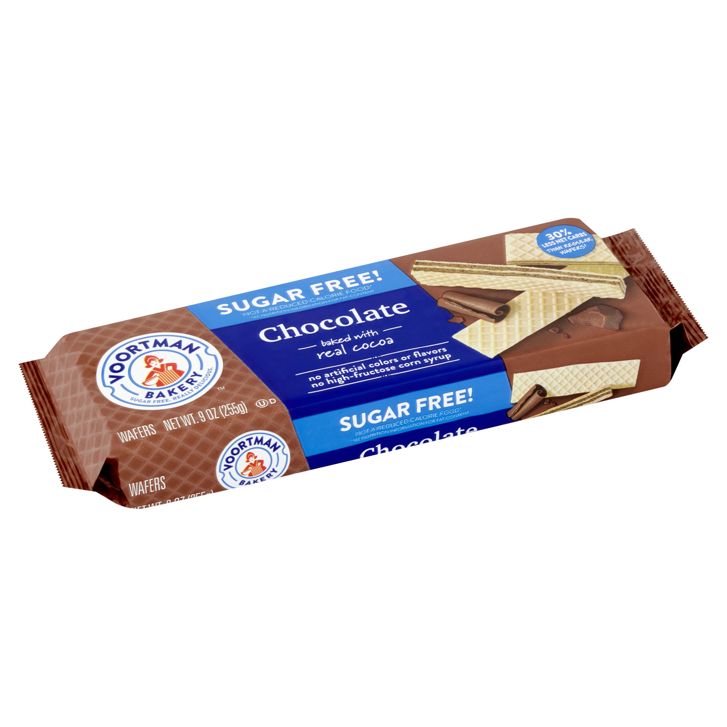 Voortman Sugar Free Chocolate Wafers, 9 oz, Delicious Low Net Carb ...