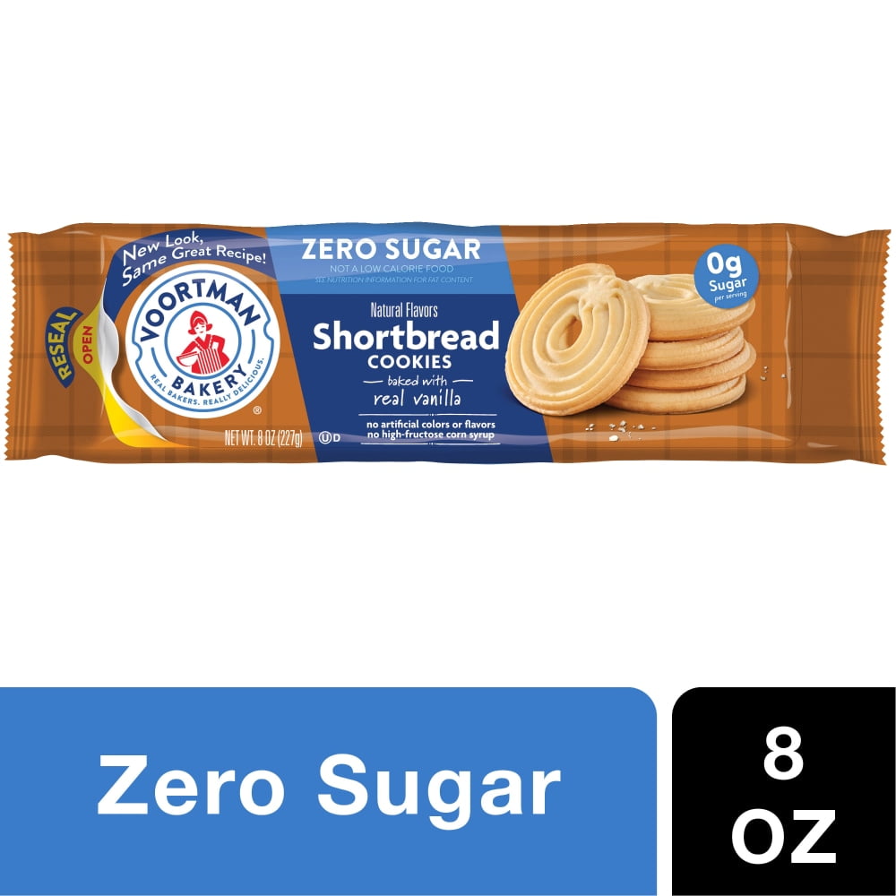 Voortman Bakery Zero Sugar Shortbread Cookies, 8 oz (Packaging may vary ...
