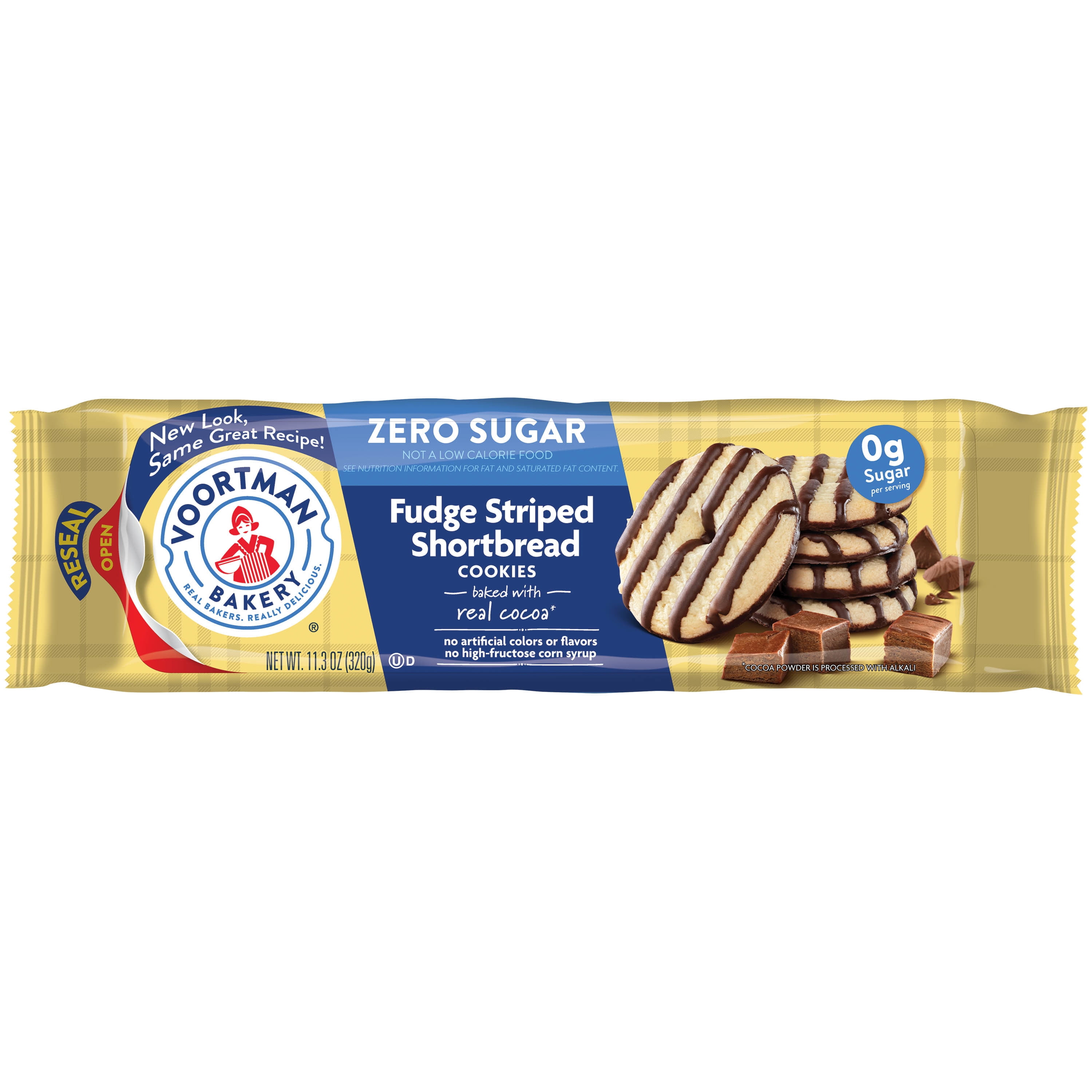 VOORTMAN Bakery Zero Sugar Fudge Striped Shortbread Cookies 11.3 oz ...