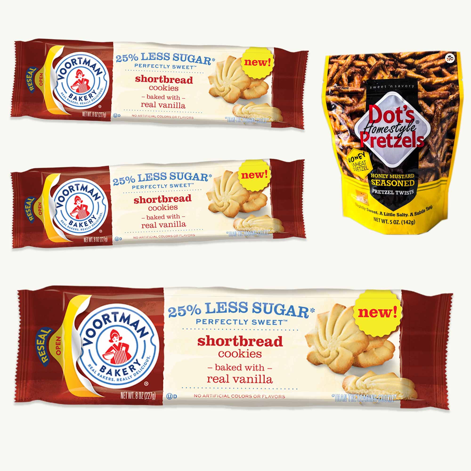 Voortman Shortbread Cookies (3pks - 8oz) - Honey Mustard Pretzel Twists ...