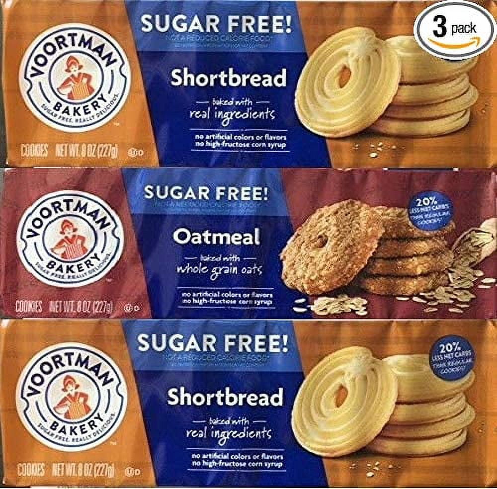 Voortman Sugar Free AJH3 Shortbread Oatmeal Cookies 3 Pack - Shortbread ...