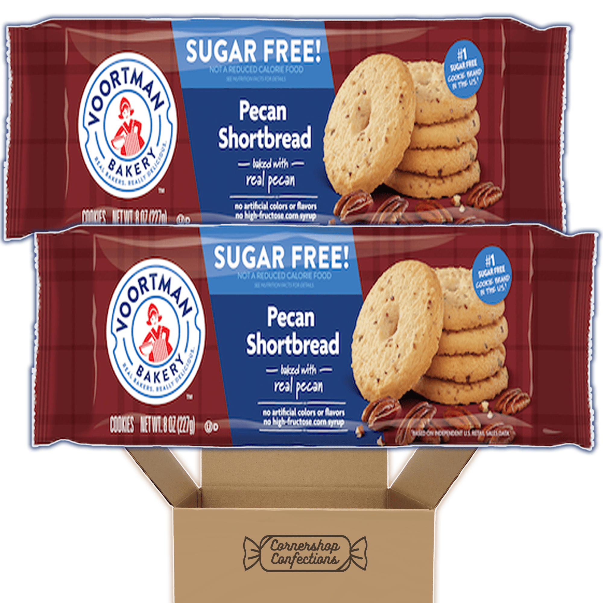 Voortman Sugar-Free Pecan Shortbread Cookies Bundle Pack - 2 Full ...