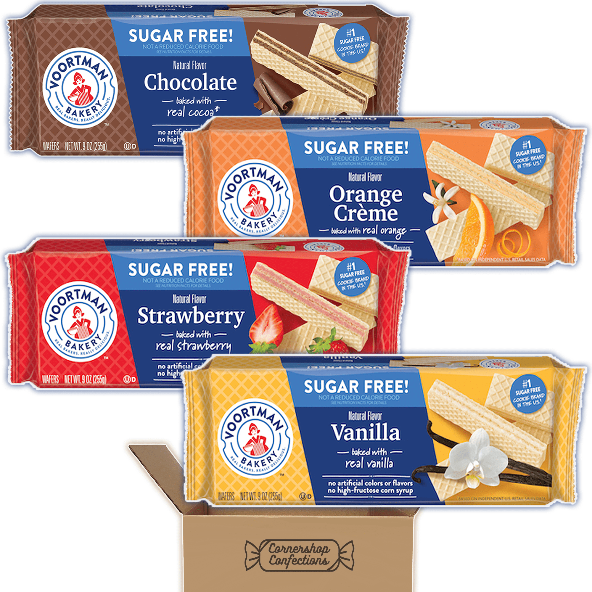 Voortman Sugar Free Wafer Lover's 4 Flavor Variety Pack - Orange Creme ...