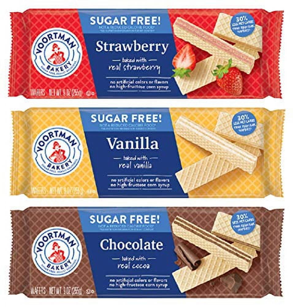 Voortman Sugar-Free Wafers Variety Pack | Chocolate, Strawberry ...