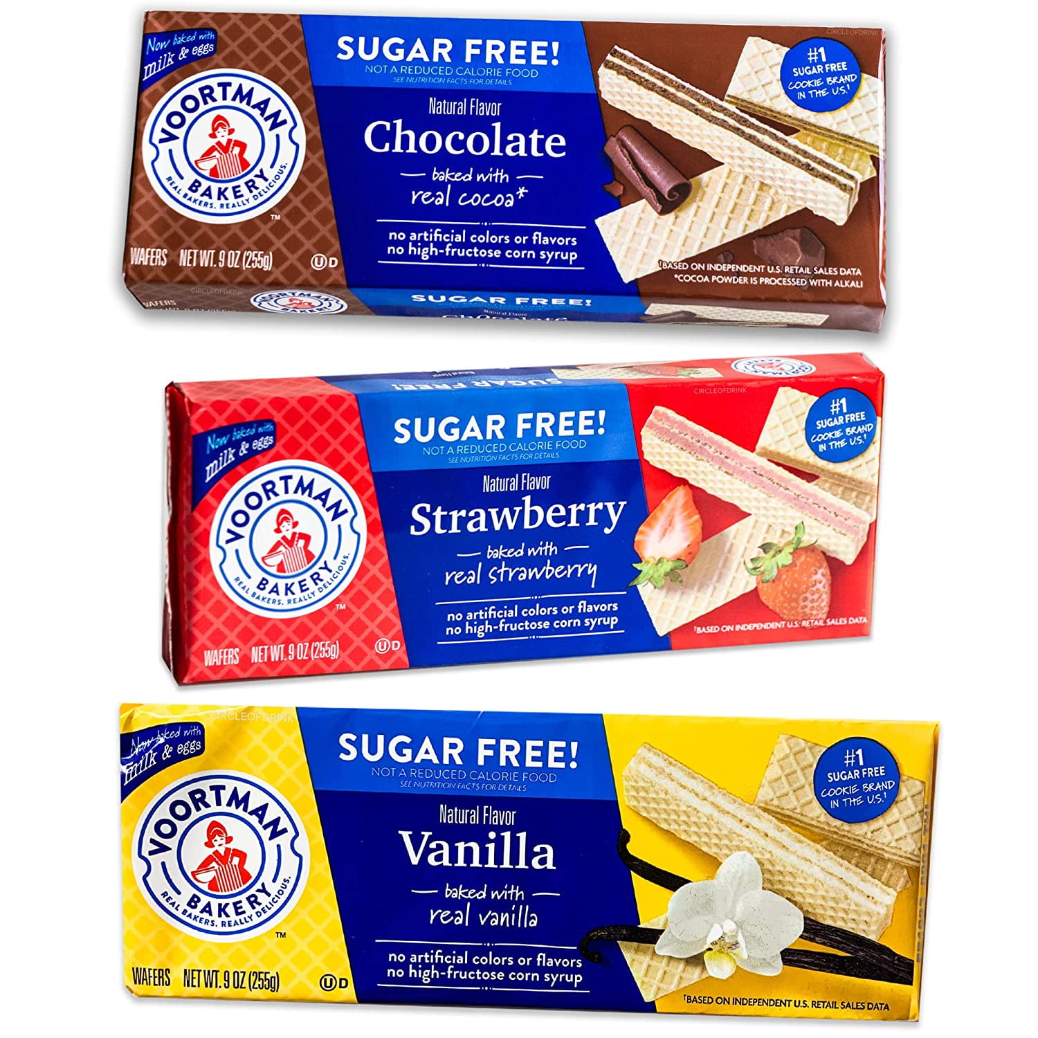 Voortman Sugar Wafers - Variety Pack - Strawberry (1, 9oz pack ...