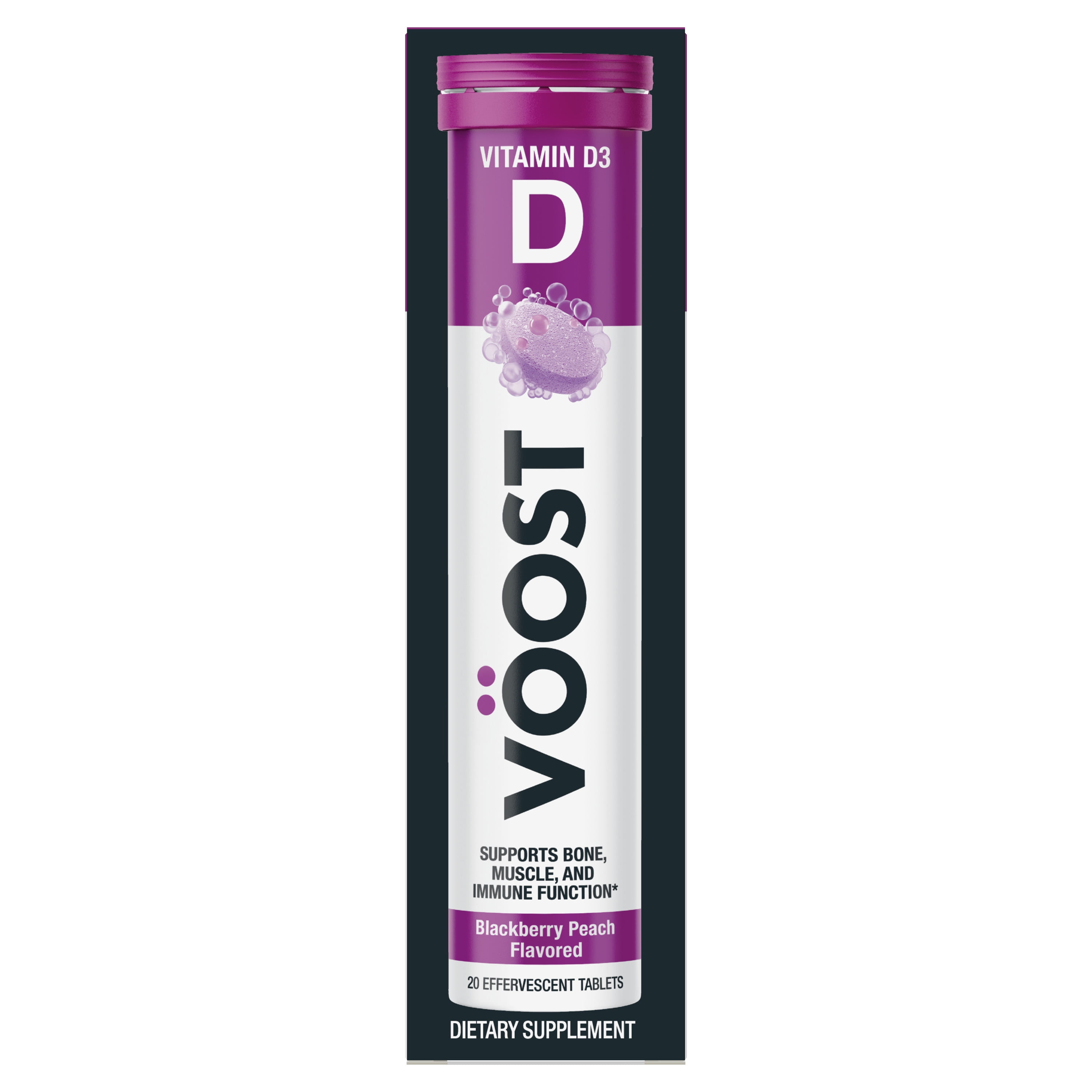 Voost Vitamin D3 Supplement, Effervescent Drink Tablet, Blackberry ...