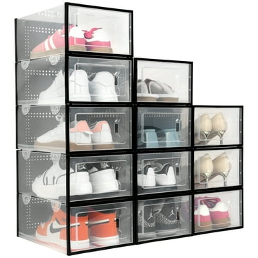 12 Pack Clear Plastic Stackable Shoe Boxes with Lids AZULLIA– Sneaker ...