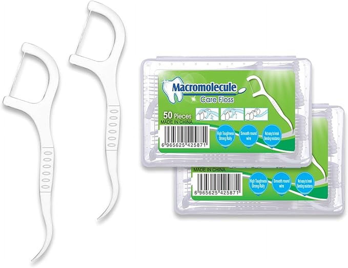 Voraiya 100 Count Floss Picks Unflavored, Tooth Picks Flossers with 2 ...