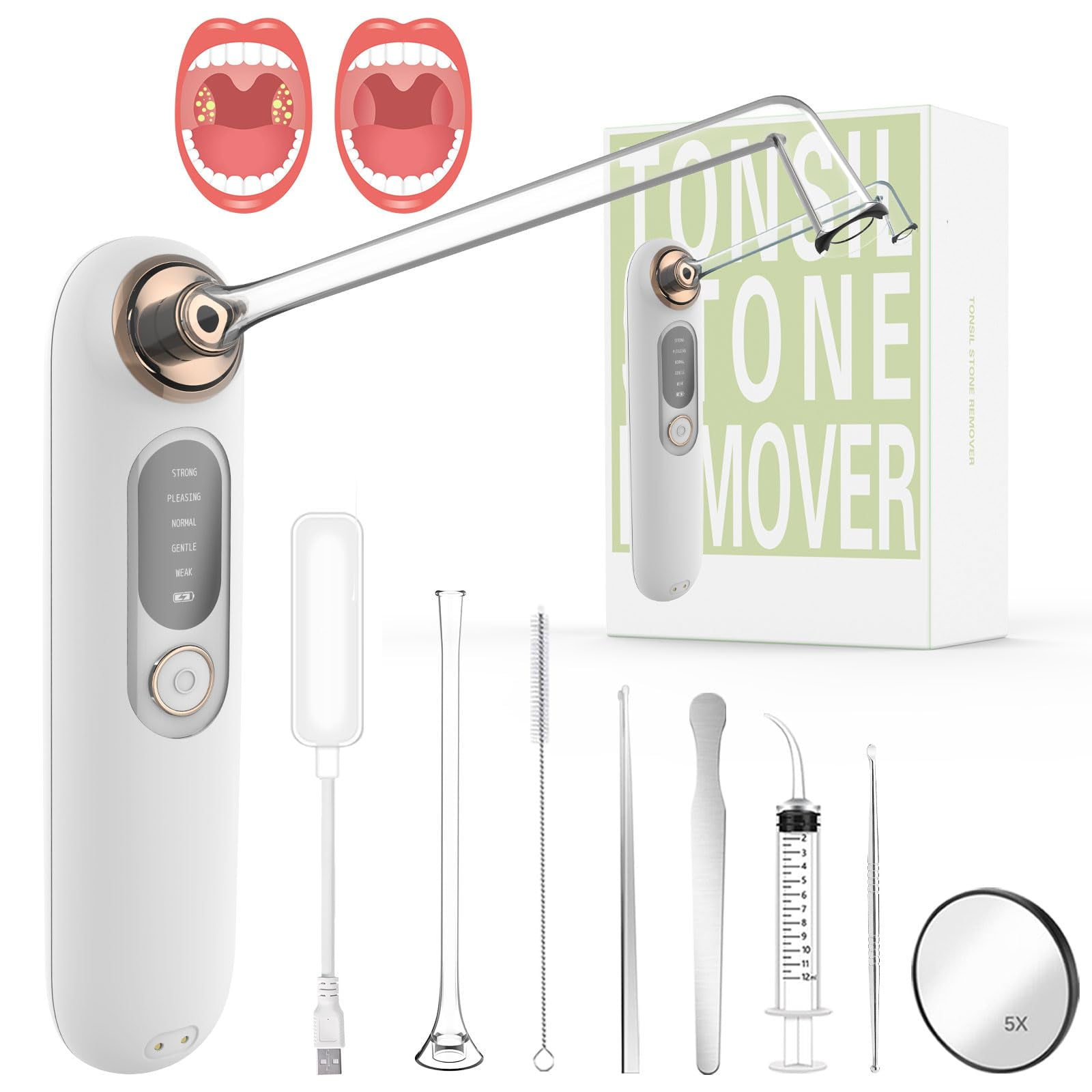 Voraiya Tonsil Remover OIF8 Kit - Electronic Vacuum Tonsil Removal Tool ...