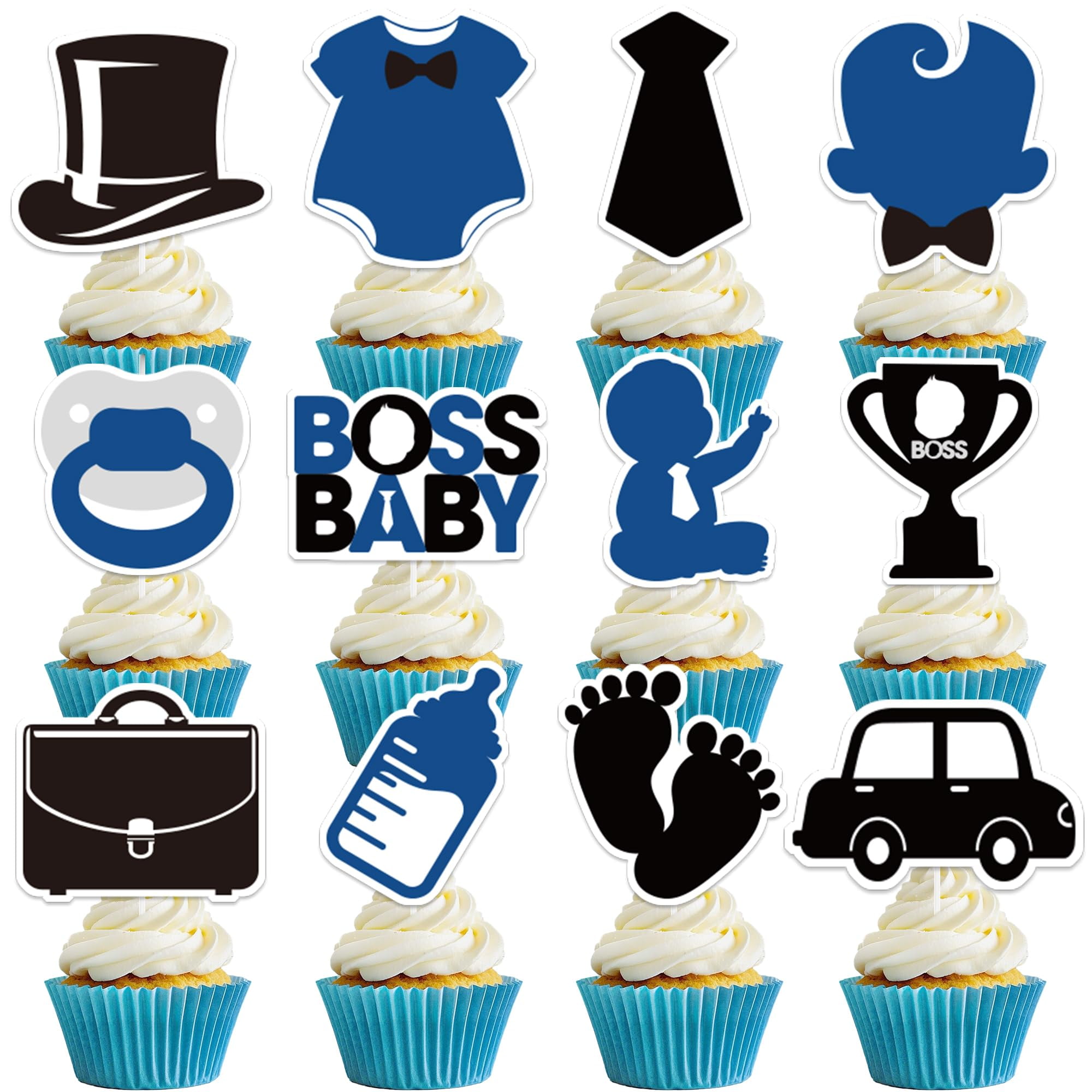 VorkiVecKi Baby Shower Cupcake Toppers - RST1 24 Pcs Cute Birthday ...