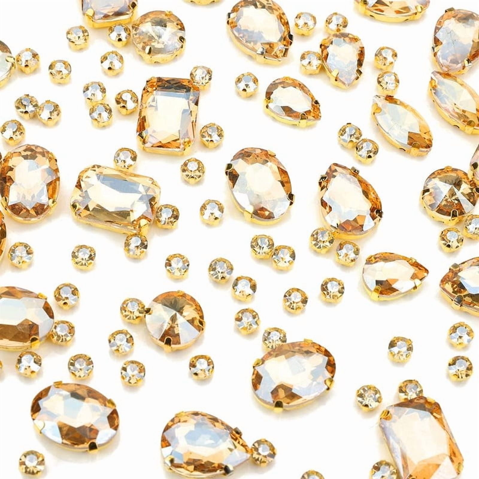 Vorkoi 130PCS Sew On Rhinestone Metal Back Prong Setting Sewing Claw ...