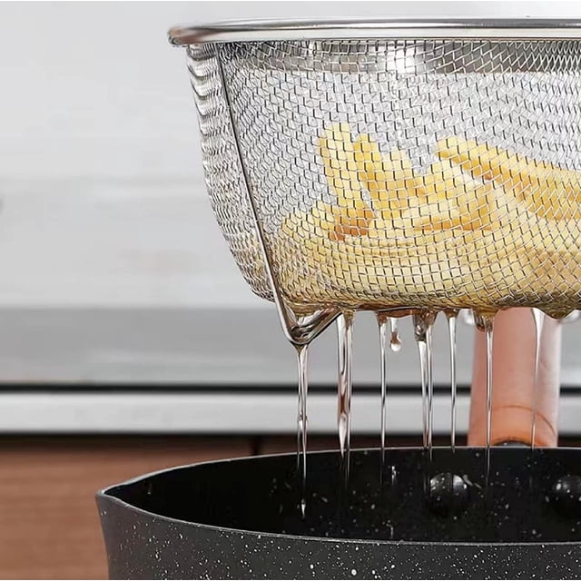 Vorkoi 23 cm Stainless Steel Foldable Handle Food Strainer - Walmart.com