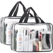 3Pcs Clear Makeup Bag Set, Large, Medium, Small PVC Travel Bags with ...
