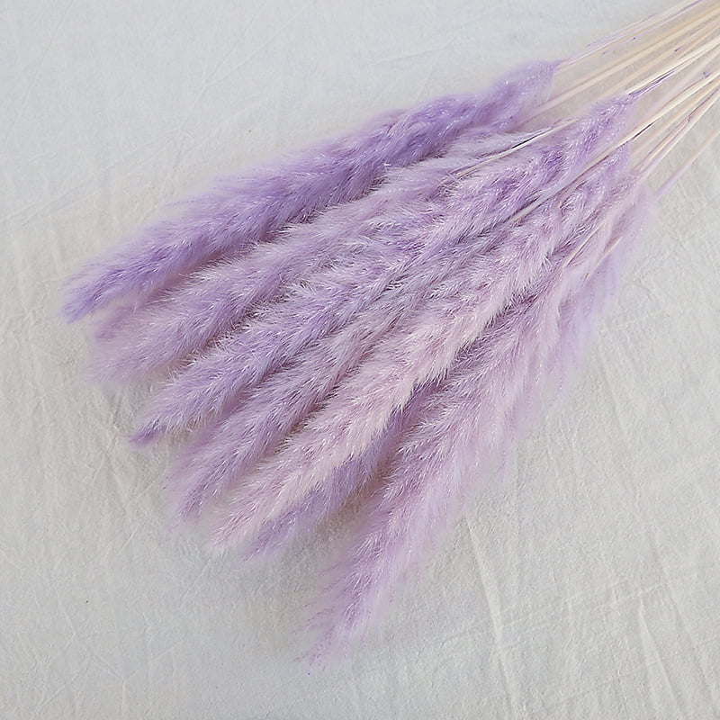 Vorkoi 30 Pcs 17" Faux Dried Rainbow Pampas Grass Decor, Fluffy Fake ...