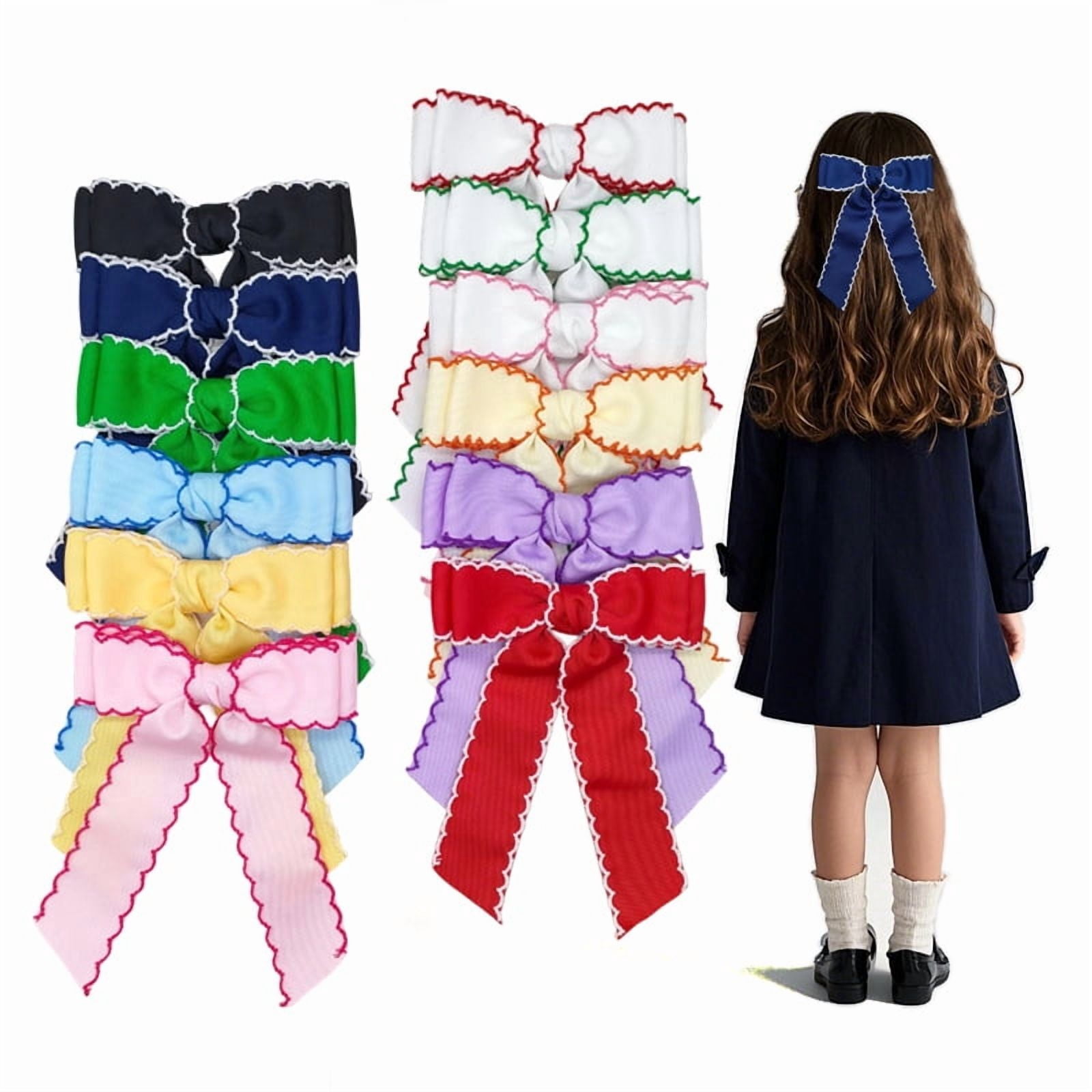 Vorkoi 4PCS Bows for Girls Grosgrain Ribbon Alligator Hair Clips Hair ...