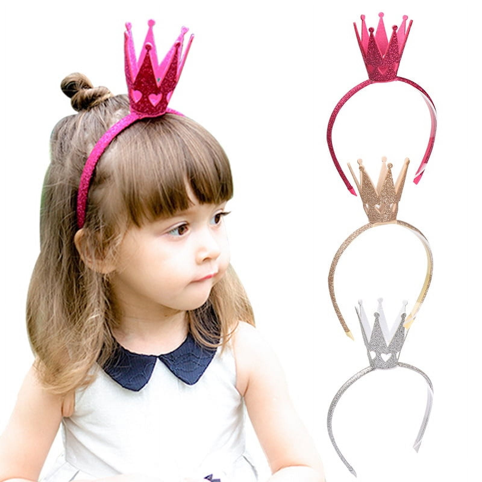 Vorkoi Girls Shiny Crown Hairband Princess Girl Crown Headband Wedding ...