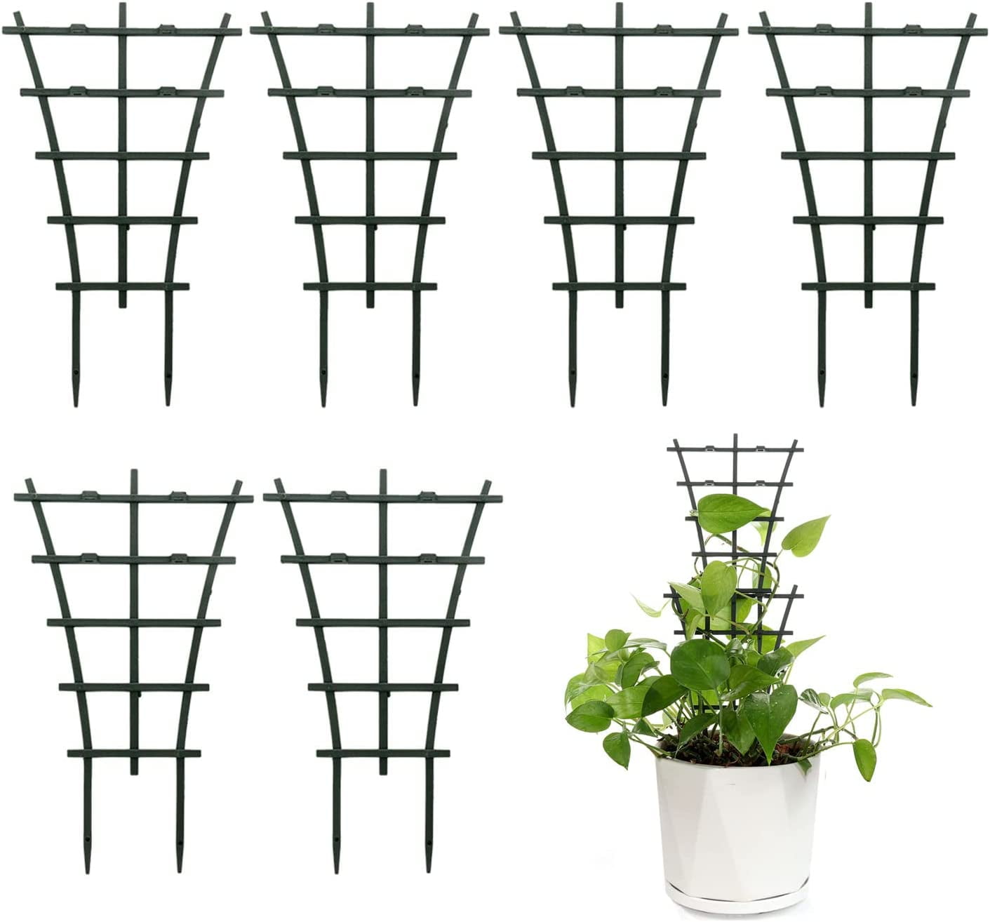 Vorkoi 12x18 Green Plastic Stackable Trellises, Supports for Climbing ...