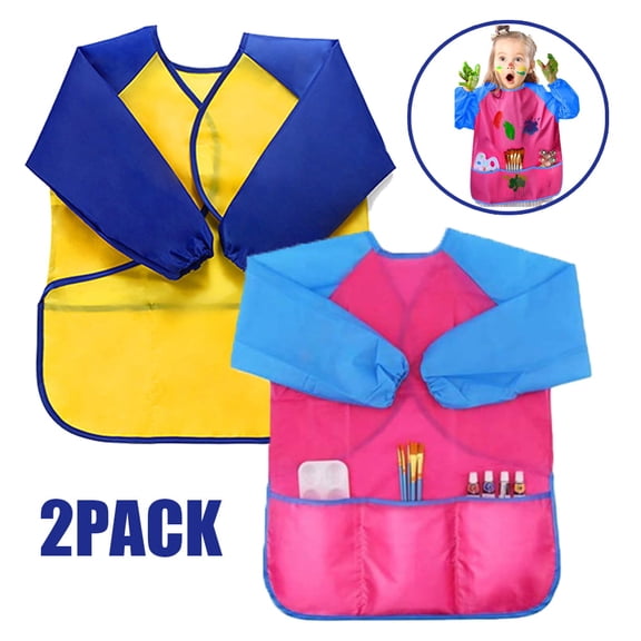 1PC Kids Art Smocks Waterproof Kids Painting Aprons Toddler Art Smock ...