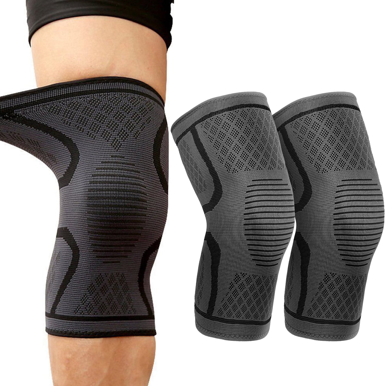 Vorkoi Knee Brace, Knee Compression Sleeve Support for Men and Women ...