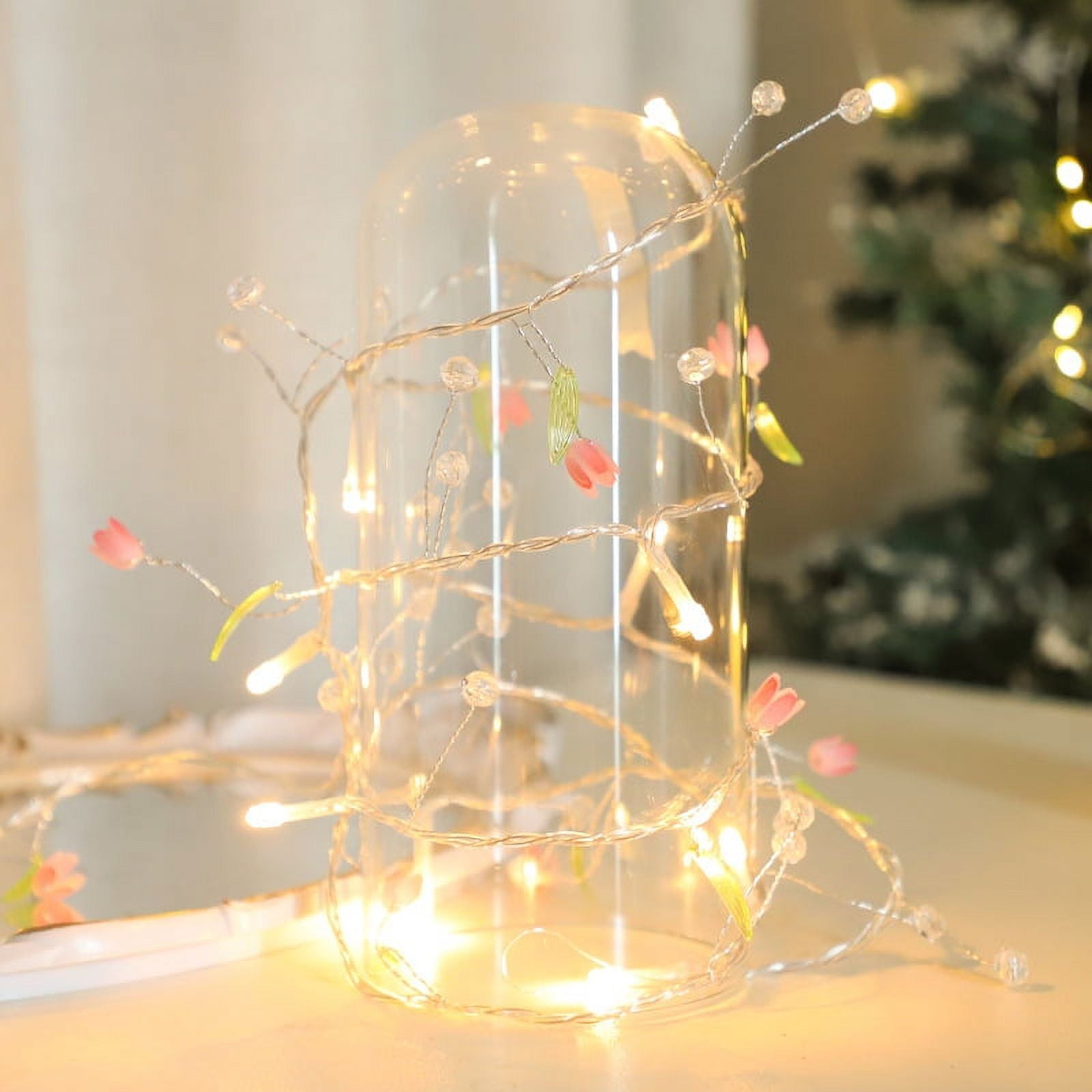 Vorkoi Tulip Light LED Decoration Lamp,Glass Artificial Flower Bedroom ...