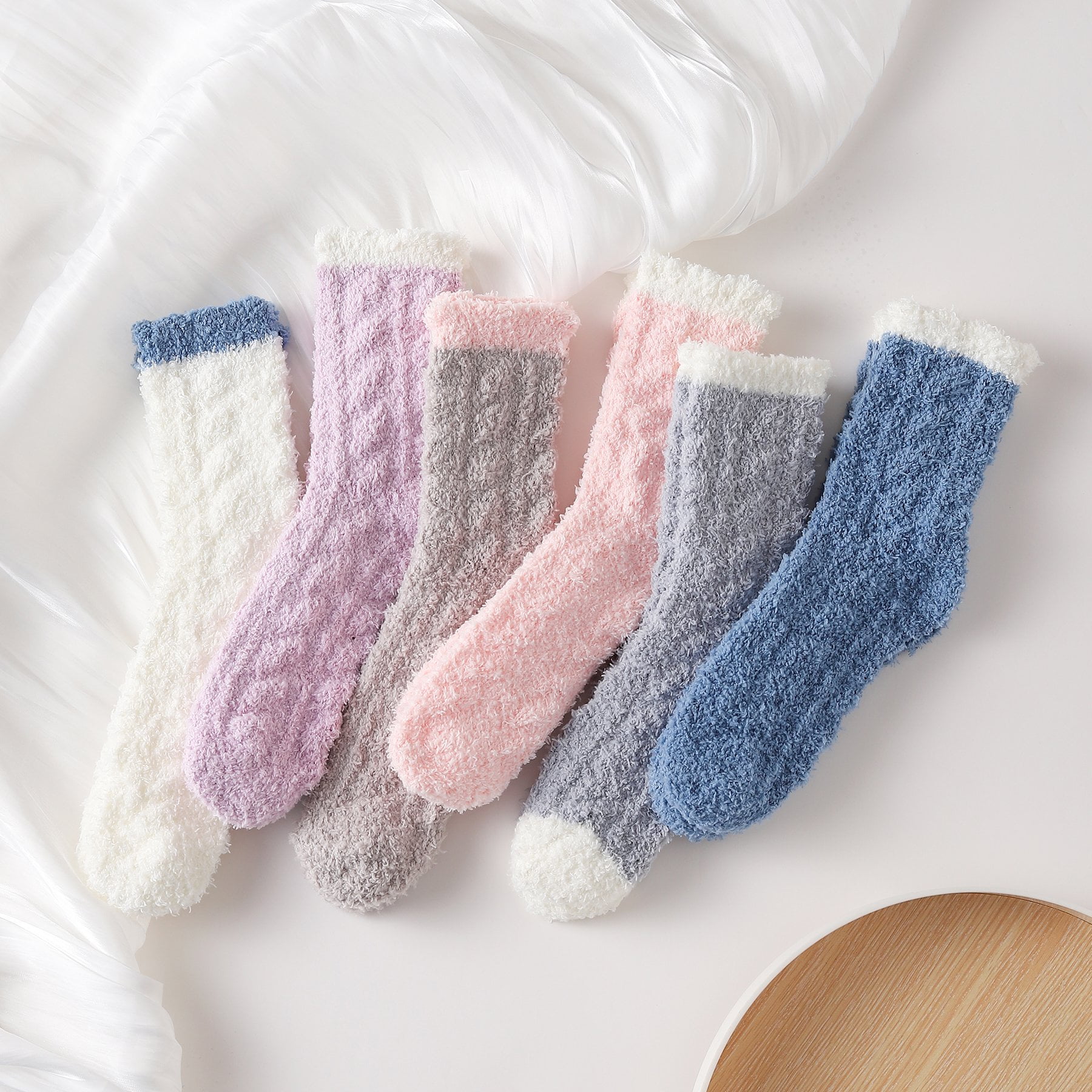 Fuzzy Long Adult Socks for Women, Warm Soft Fluffy, Thick Cozy Plush ...