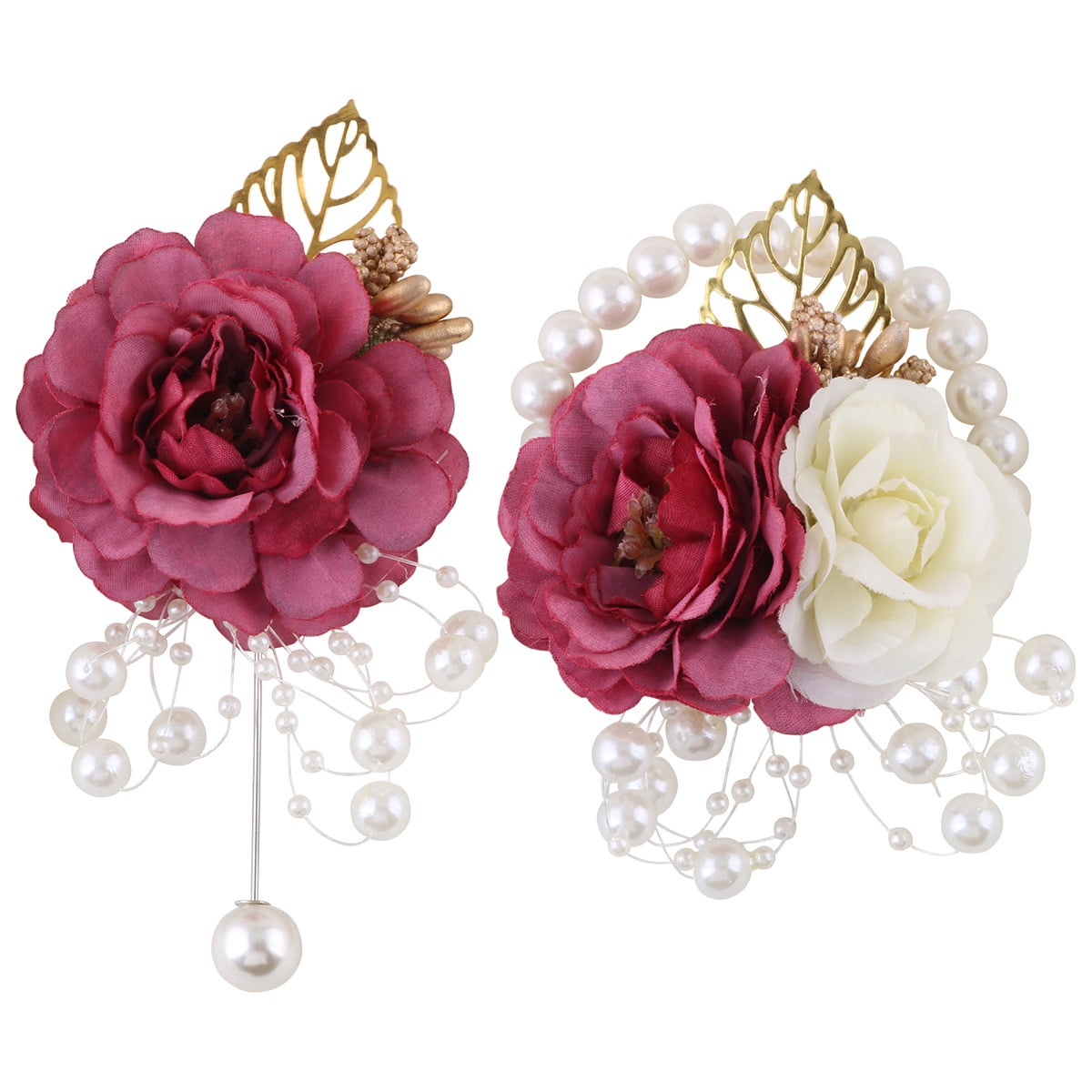 Vorkoi Wrist Corsage for Wedding，Party Prom Hand Flower Decor，Mother of ...