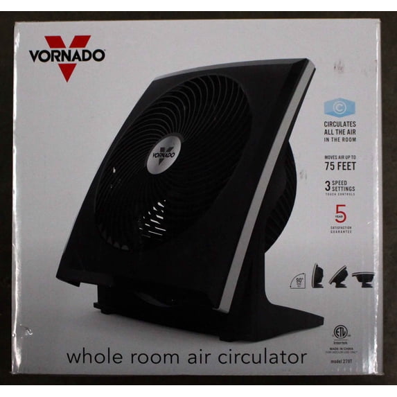 Vornado Large Bedroom Floor Air Circulator Fan with 3 Speed Settings ...