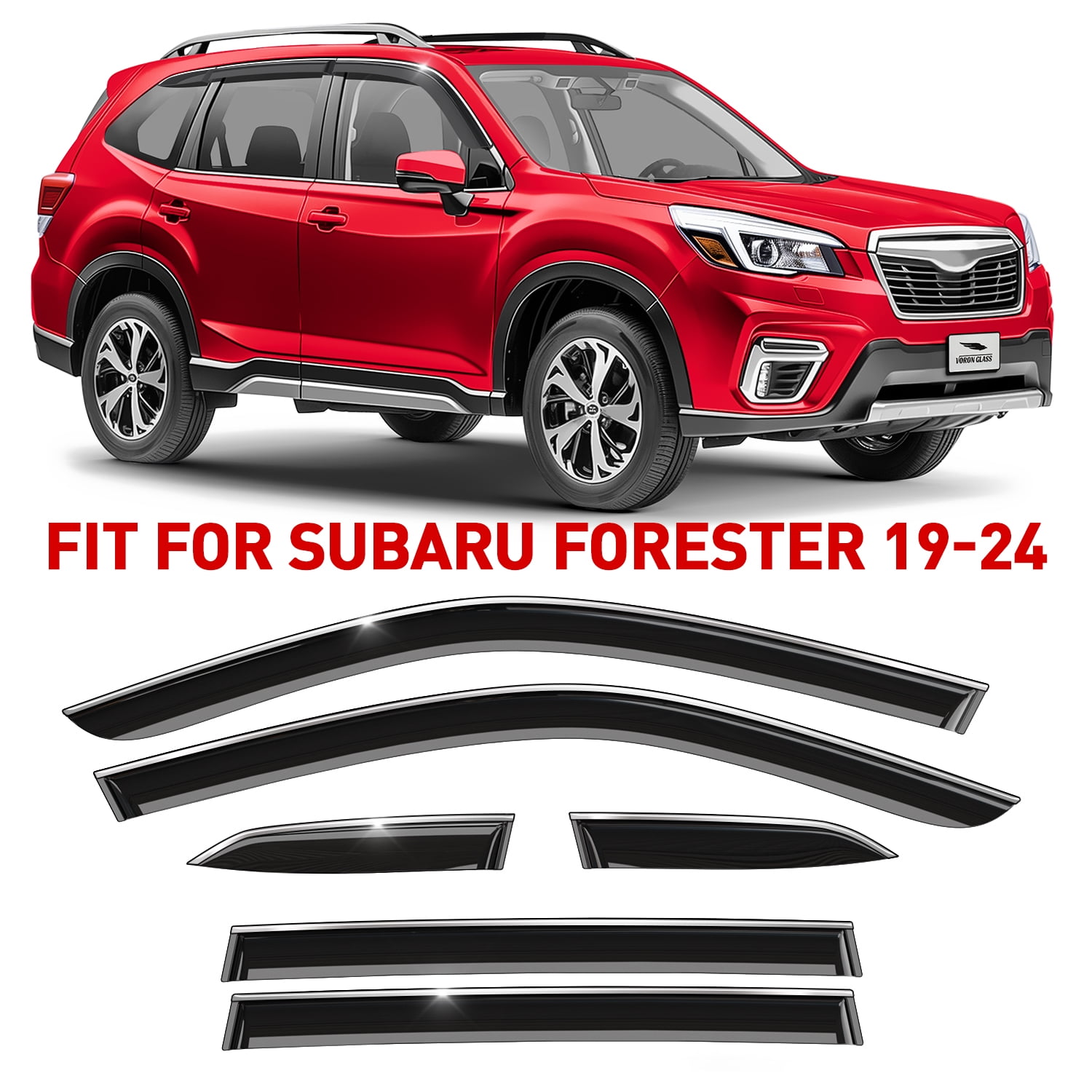 Voron Glass Chrome Trim Tape-on Extra Durable Rain Guards for Subaru ...