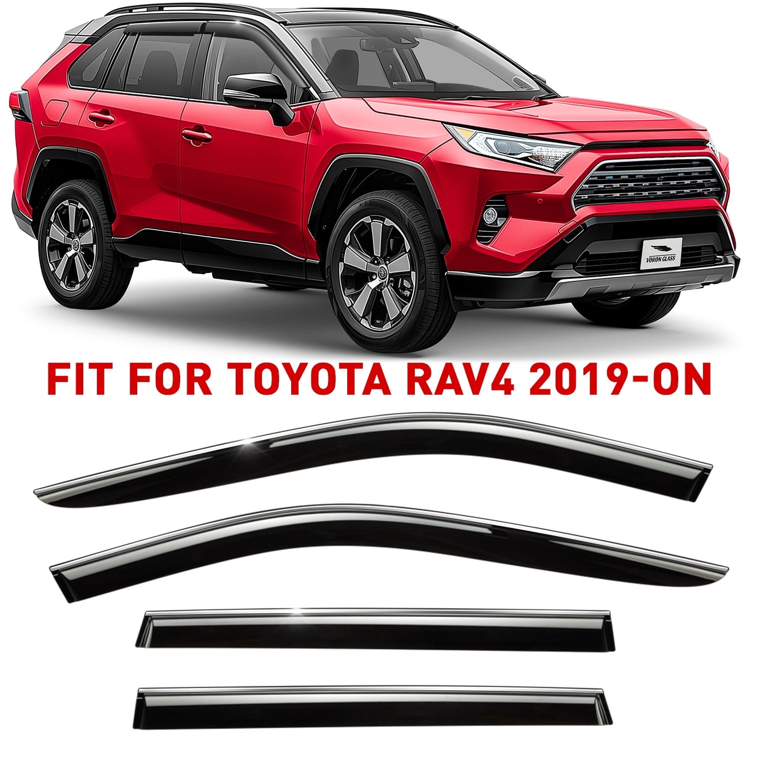 Voron Glass Chrome Trim Tape-on Extra Durable Rain Guards for Toyota ...