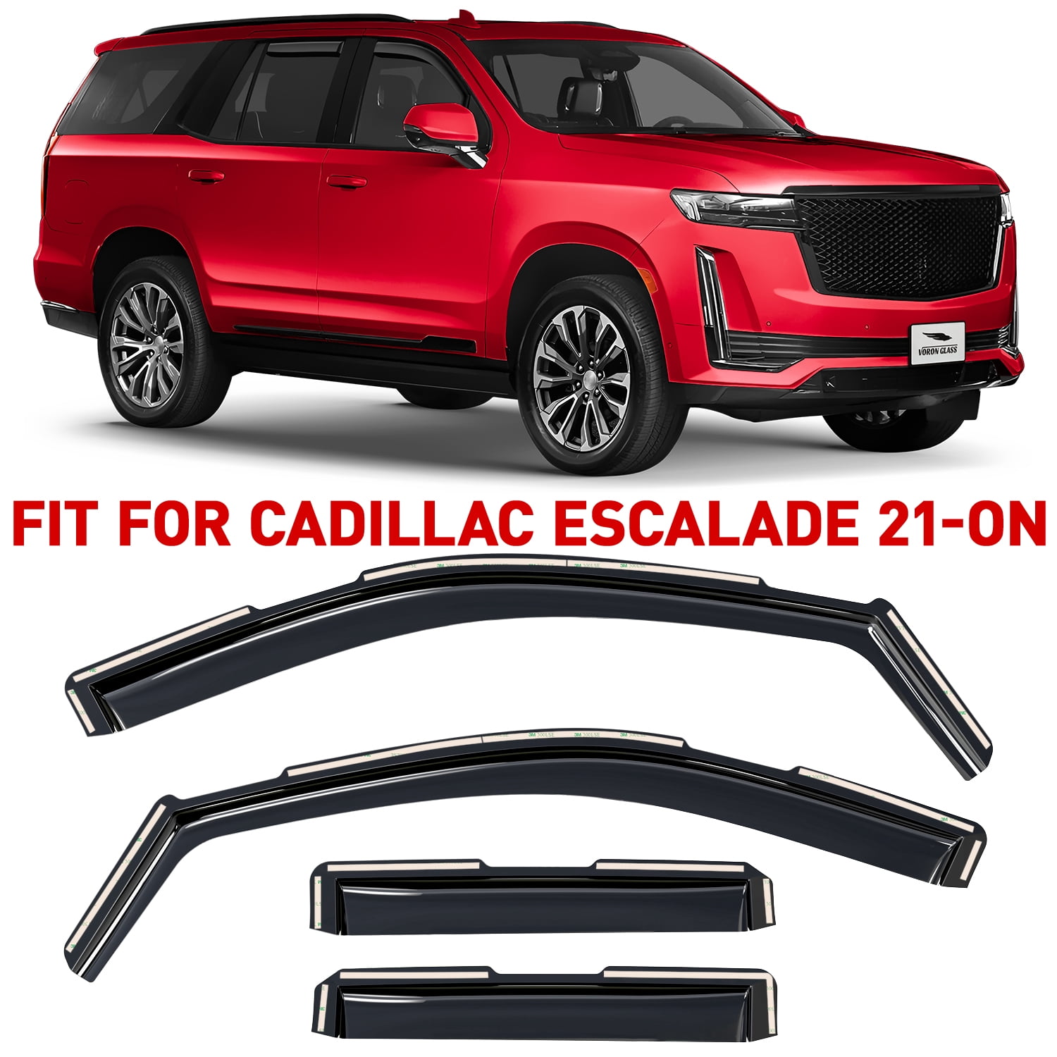 Voron Glass In-Channel Extra Durable Rain Guards for Cadillac Escalade ...