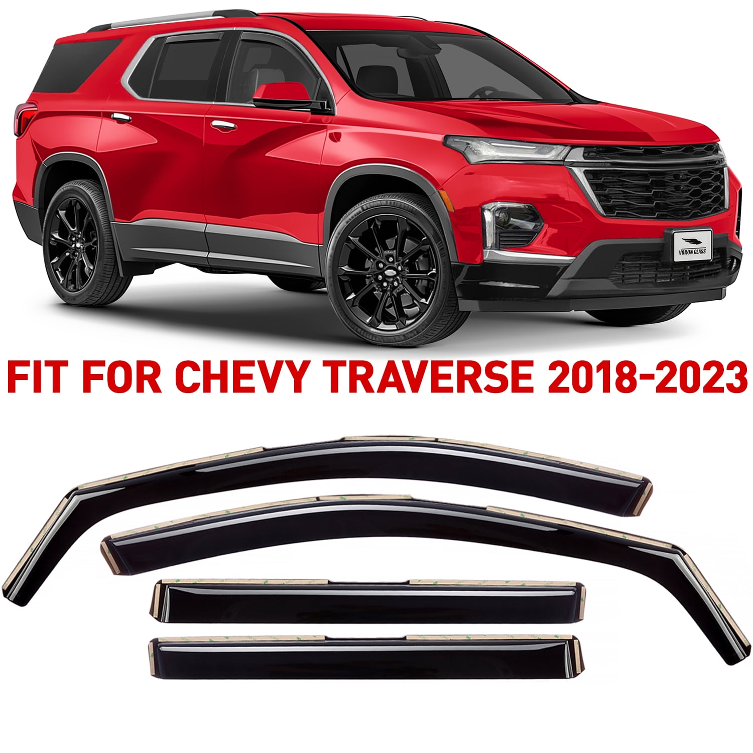Voron Glass In-Channel Rain Guards for Chevy Traverse 2018-2023 ...