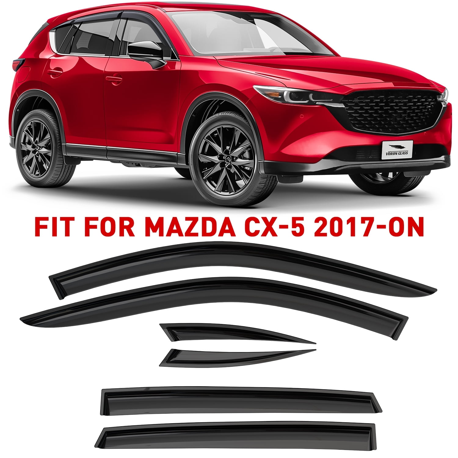 Voron Glass Tape-on Extra Durable Rain Guards for Mazda CX-5 2017-2025 ...