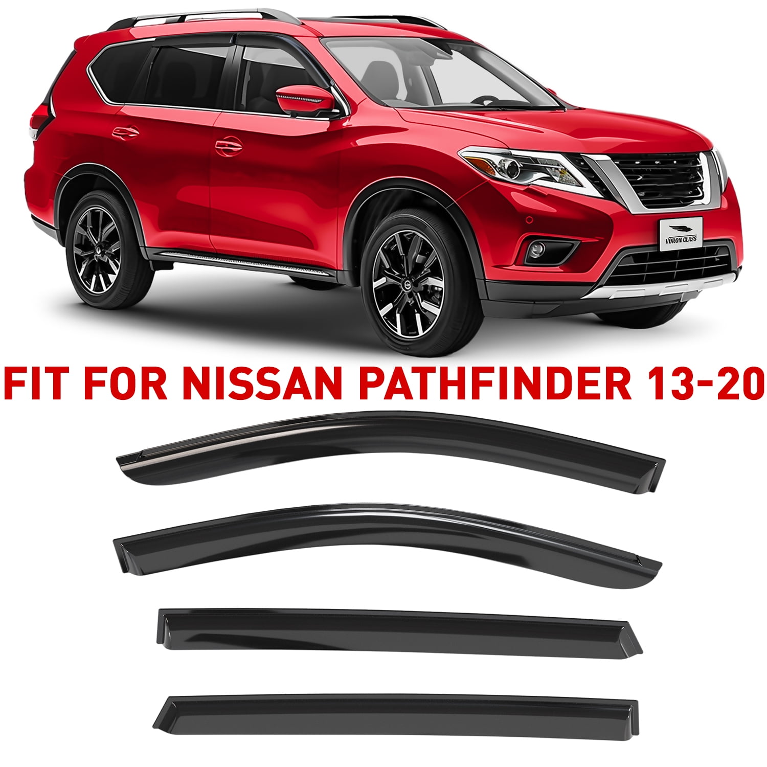 Voron Glass Tape-on Extra Durable Rain Guards for Nissan Pathfinder ...