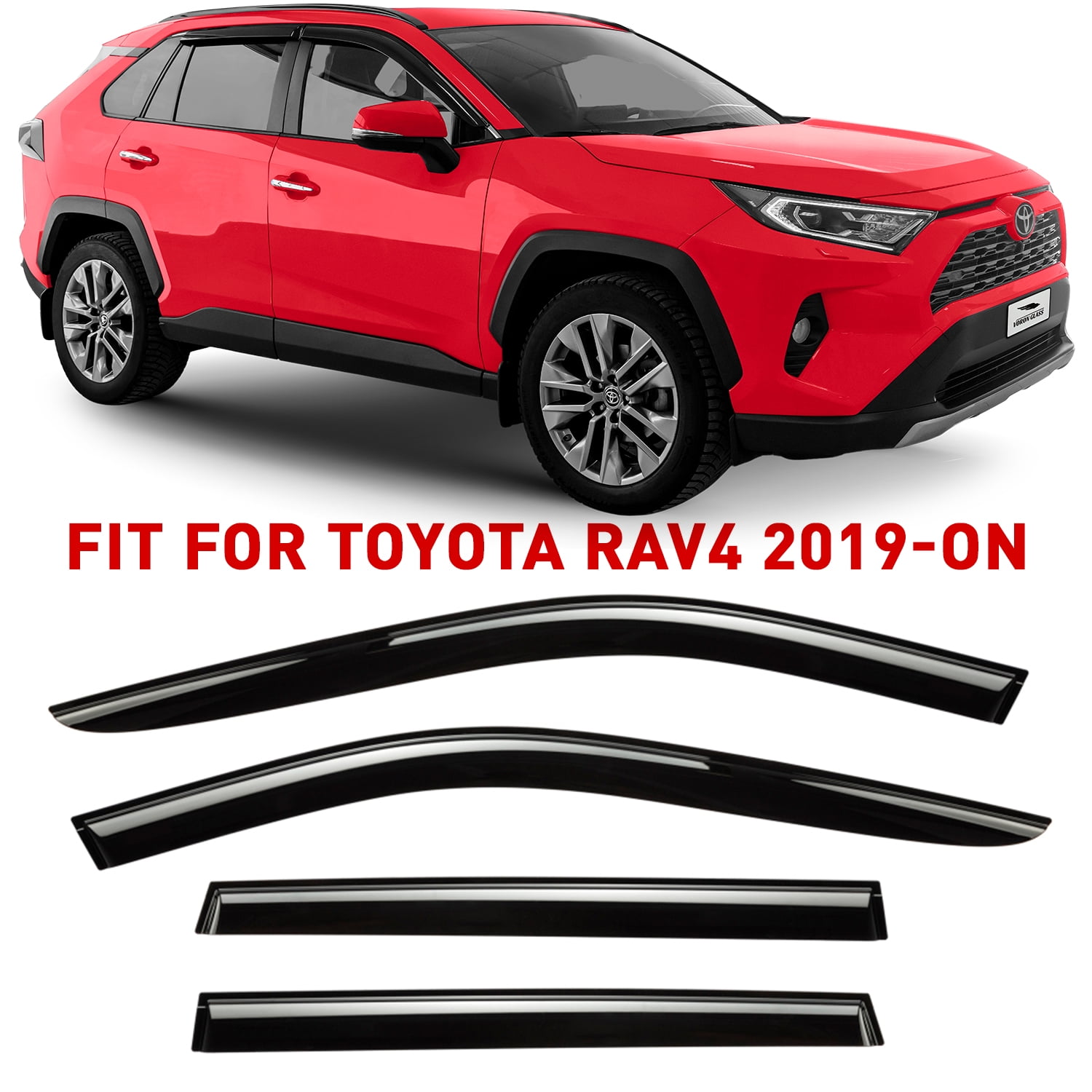 Voron Glass Tape-on Extra Durable Rain Guards for Toyota RAV4 2019-2024 ...