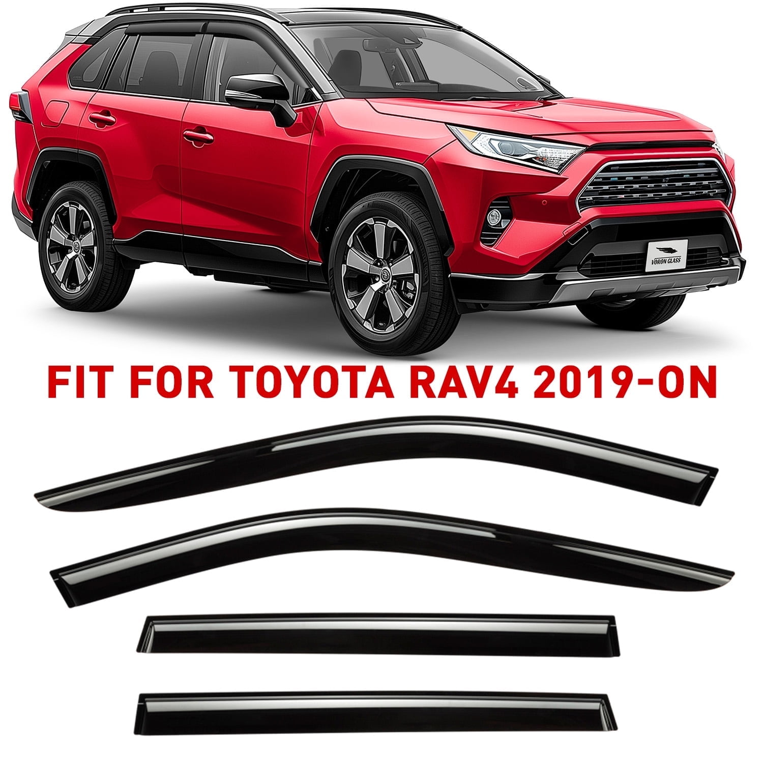 Voron Glass Tape-on Extra Durable Rain Guards for Toyota RAV4 2019-2024 ...