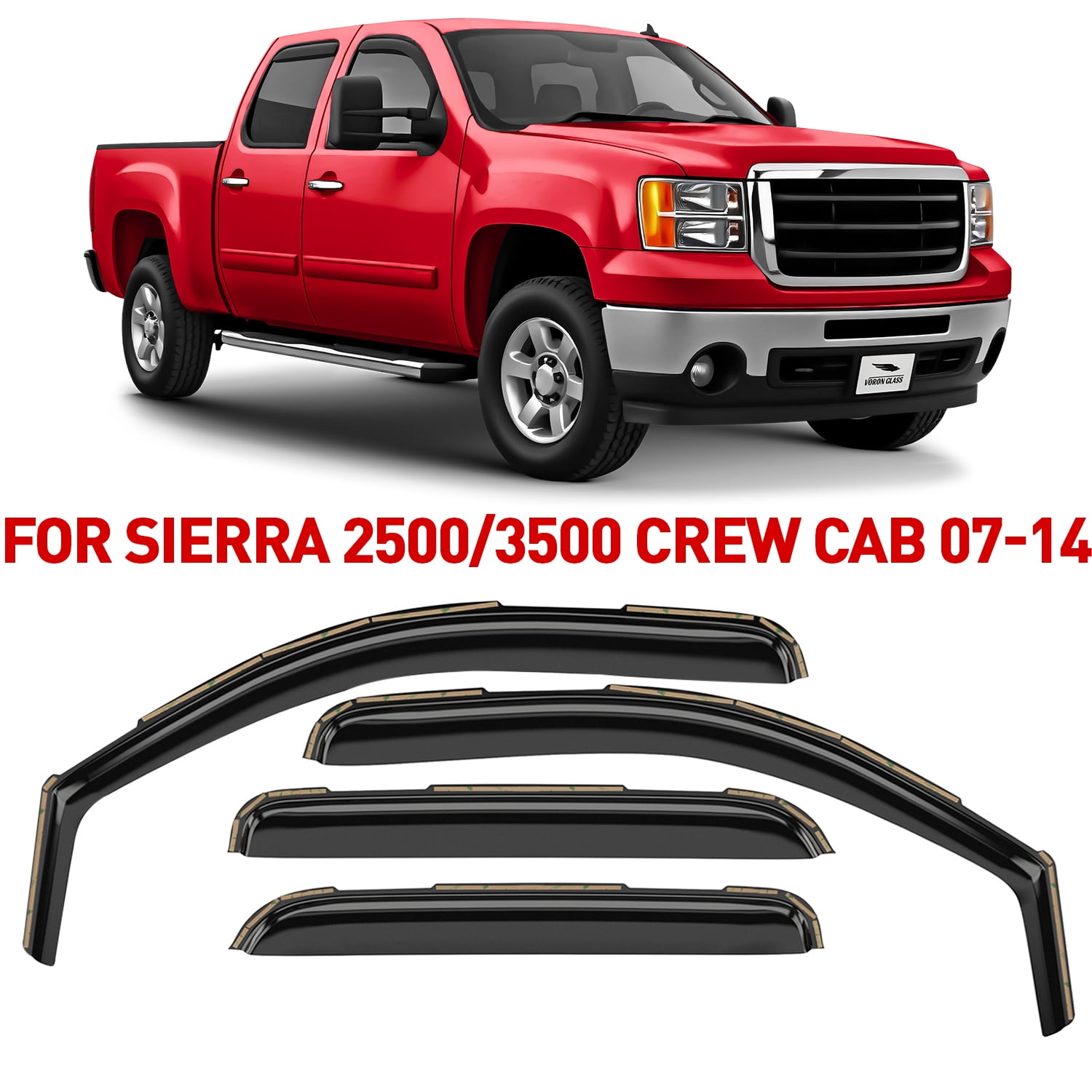 Voron Glass in-Channel Extra Durable Rain Guards for Trucks GMC Sierra ...
