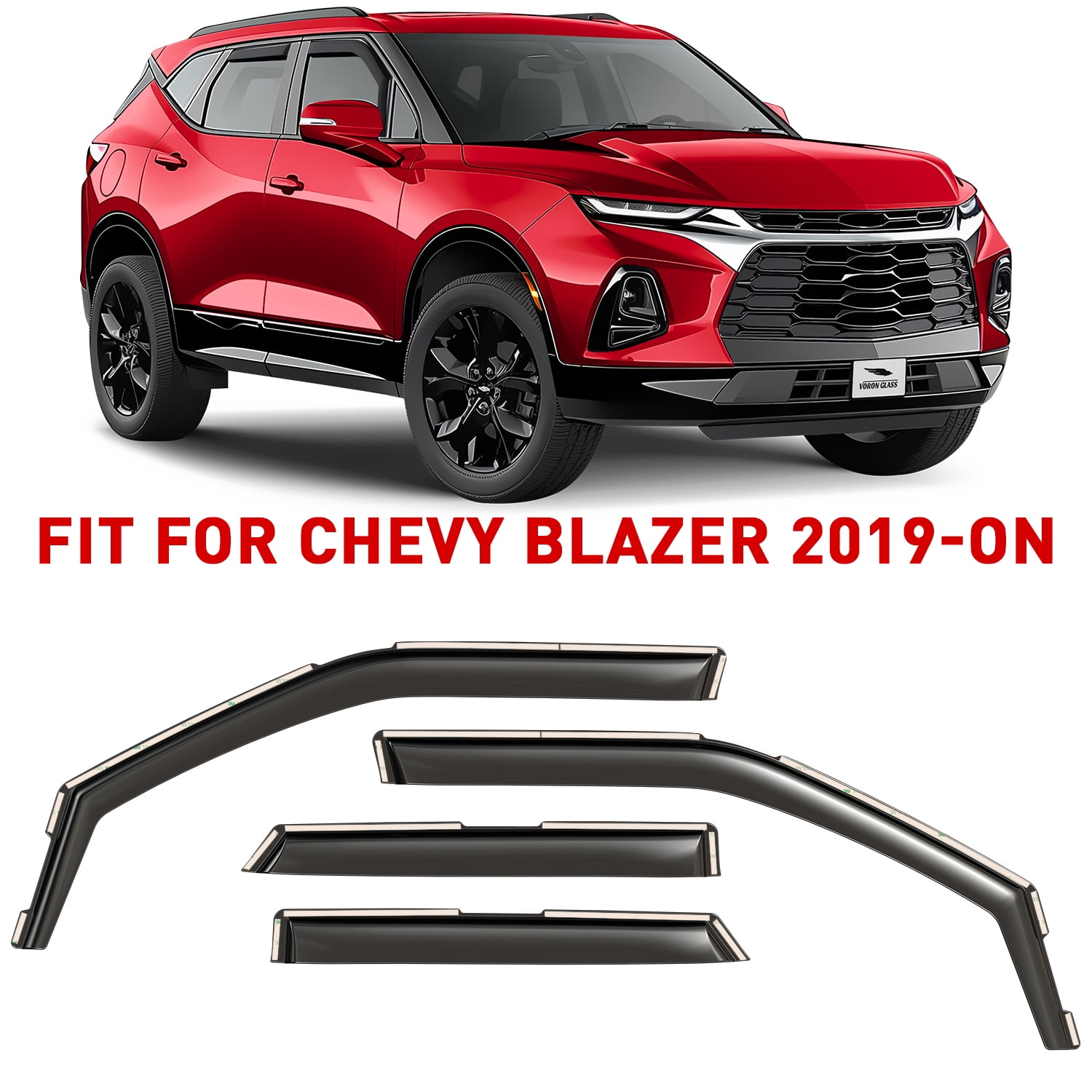 Voron Glass in-Channel Extra Durable Rain Guards for Chevrolet (Chevy) Blazer 2019-2024, Window ...
