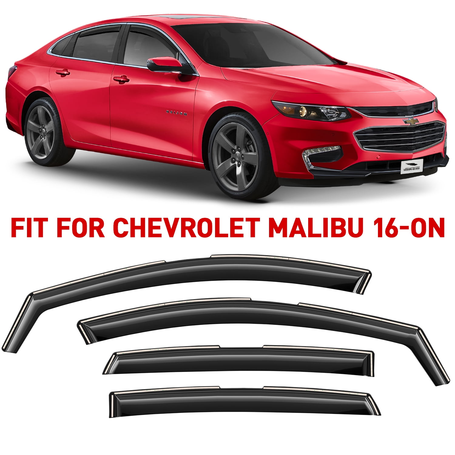 Voron Glass in-Channel Extra Durable Rain Guards for Chevrolet (Chevy ...