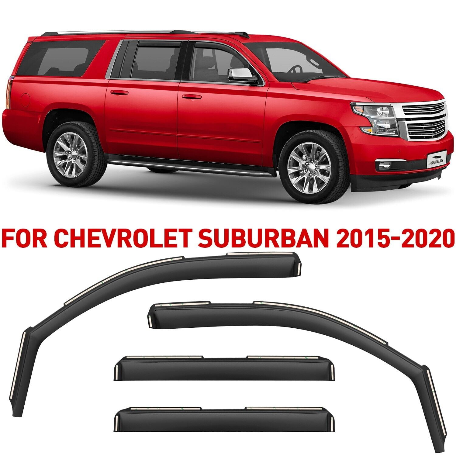 Voron Glass in-Channel Extra Durable Rain Guards for Chevrolet (Chevy ...