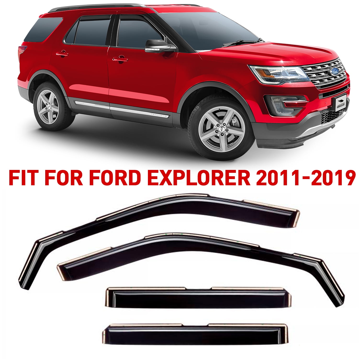 Voron Glass in-Channel Extra Durable Rain Guards for Ford Explorer 2011 ...