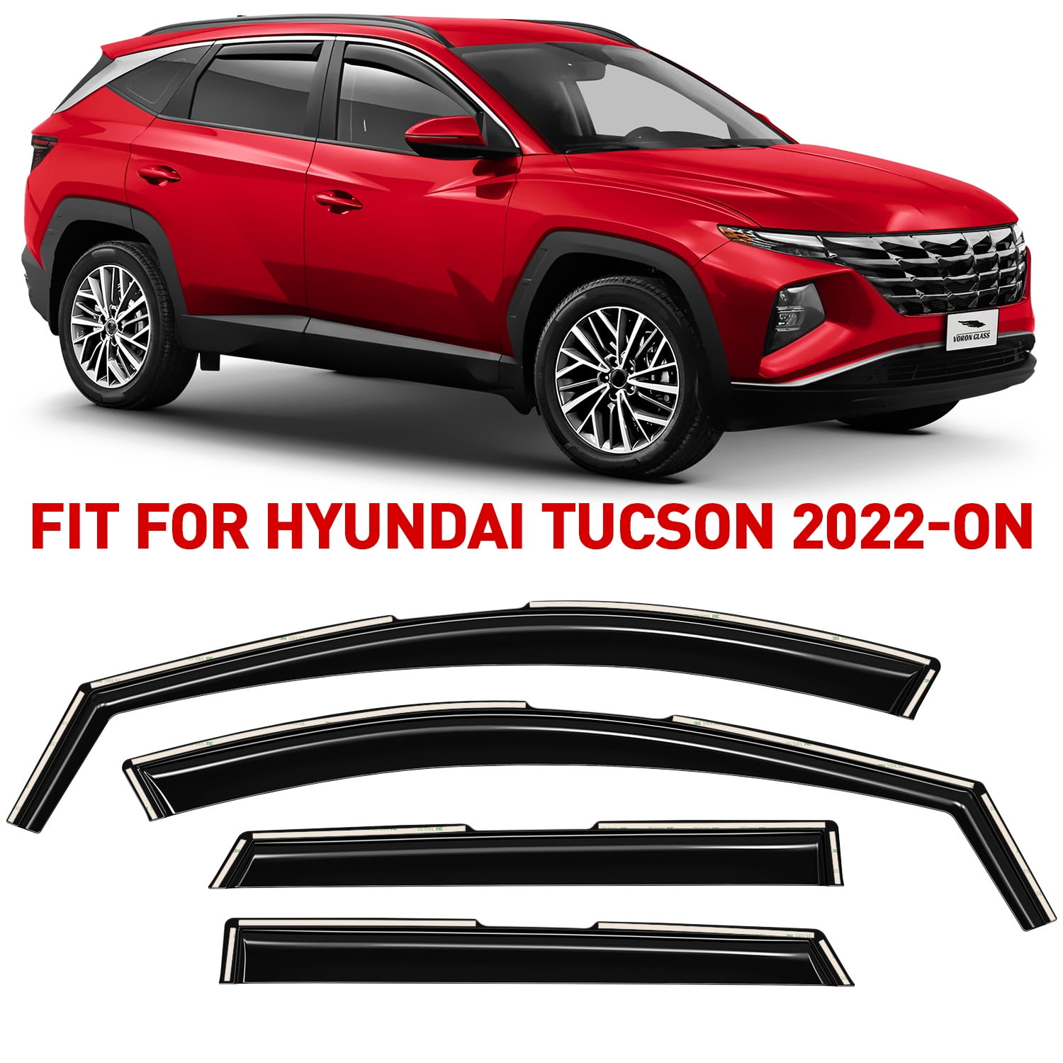 Voron Glass in-Channel Extra Durable Rain Guards for Hyundai Tucson ...