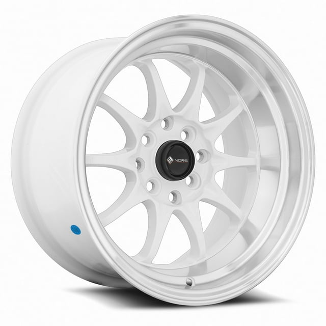 Vors TR3 White Machine Lip Wheel, 15x8 Size, 4X100/4X114.3 Bolt Pattern ...
