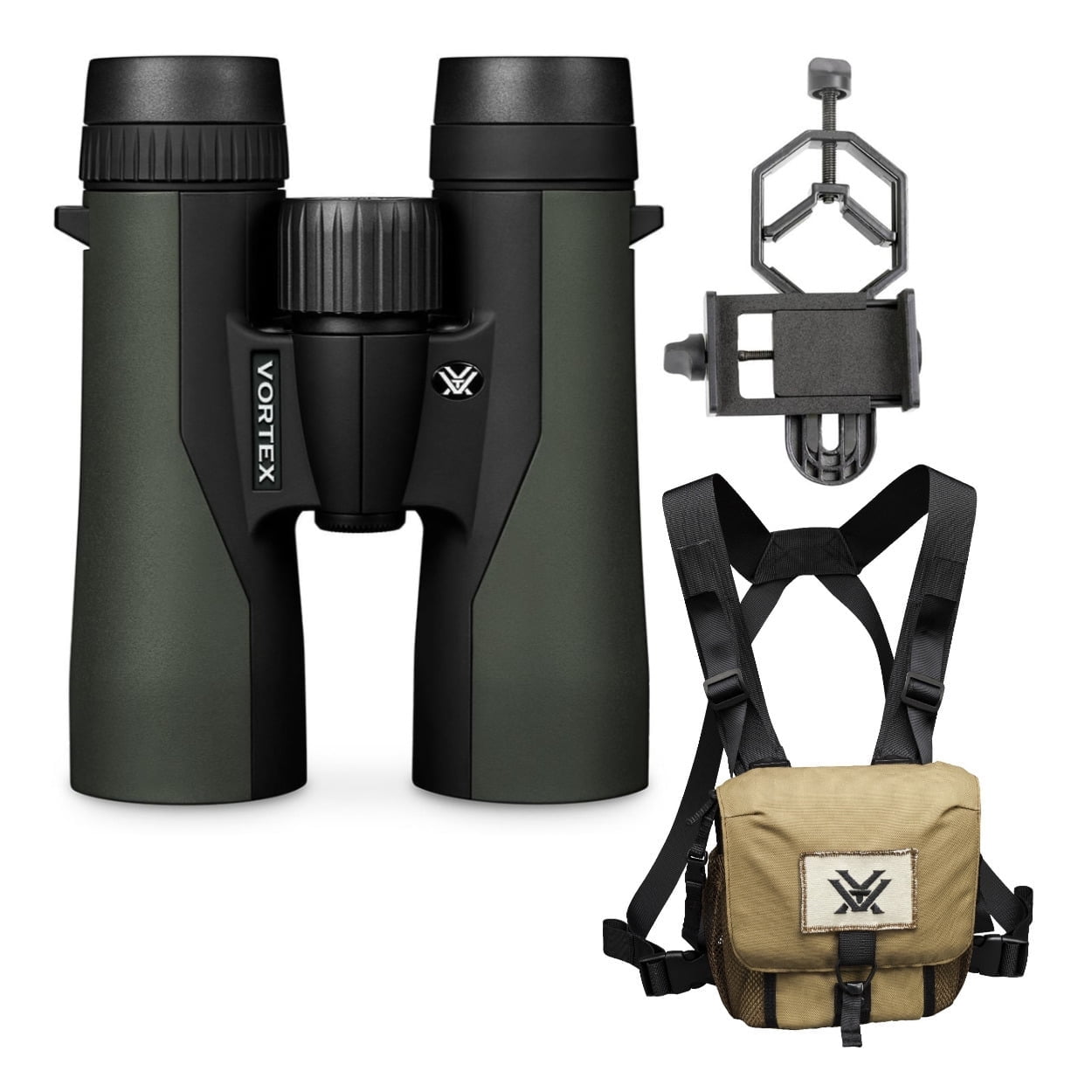 Vortex 10x42 Crossfire HD Binoculars w/Glasspak Haness & Smartphone ...